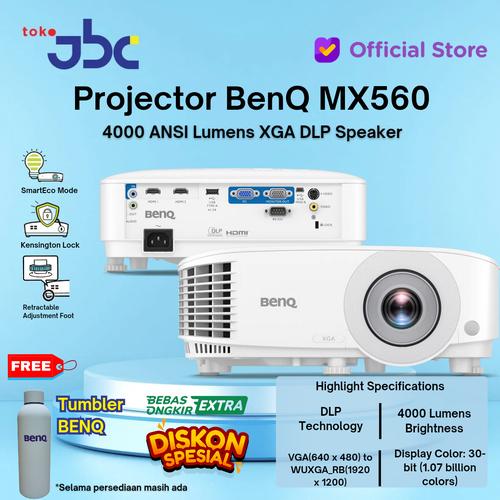 Promo Proyektor Projector BenQ MX560 / MX 560 4000 Lumens XGA DLP Smart Eco Speaker Cicil 0% 3x ...