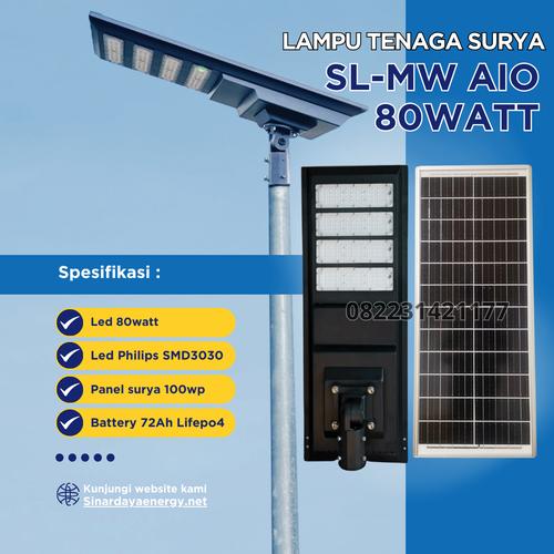 Jual Lampu Jalan PJU Solarcell Tenaga Surya All in one SL-MW SOLARI 80 ...