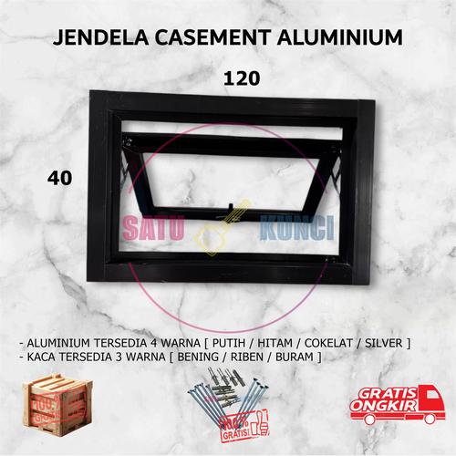 Jual Jendela Casement Aluminium 40cm x 120cm / Jendela Bouvenlight ...