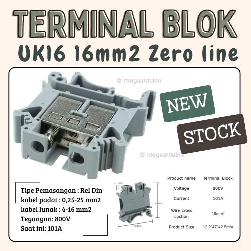 Jual UK 16N High Foot DIN Rail Terminal Block 101A Screw Connection ...