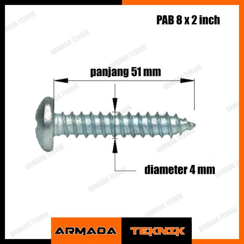 Jual LION Sekrup Skrup PAB 8 x 2 Tapping Screw Panjang 16 mm Kemasan ...