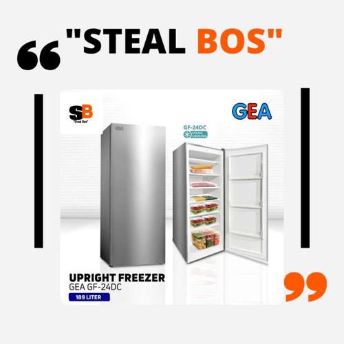 Jual gea upright freezer GF 24 DC kulkas 1 pintu es batu rak freezer 6 ...