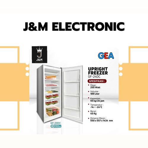 Jual gea upright freezer GF 24 DC kulkas 1 pintu es batu rak freezer 6 ...