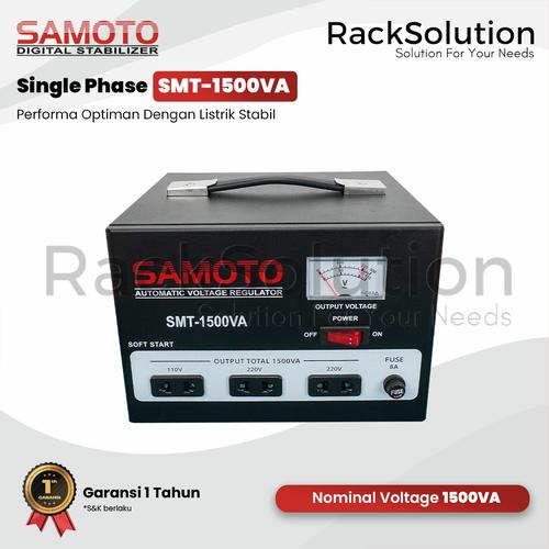 Jual SAMOTO Digital Stabilizer 1500VA Single Phase Stabiliser Listrik 1500 VA Stavolt SMT1500 ...