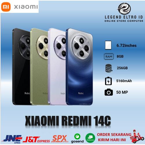 Promo Xiaomi REDMI 14C 6GB/8GB 128GB/256GB DREAMY PURPLE/ MIDNIGHT ...