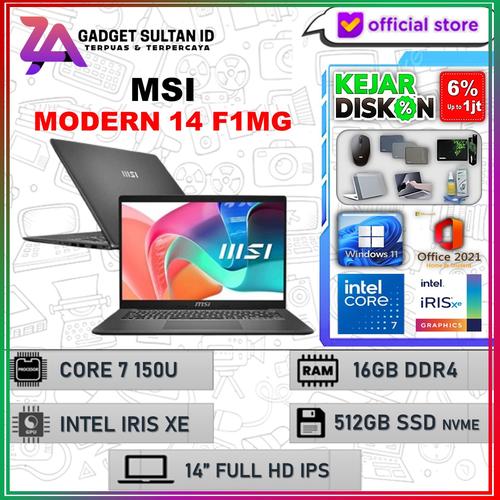 Promo MSI MODERN CORE 7 150U 16GB 512GB WINDOWS 11 PRO+OHS 14 INCH FHD ...