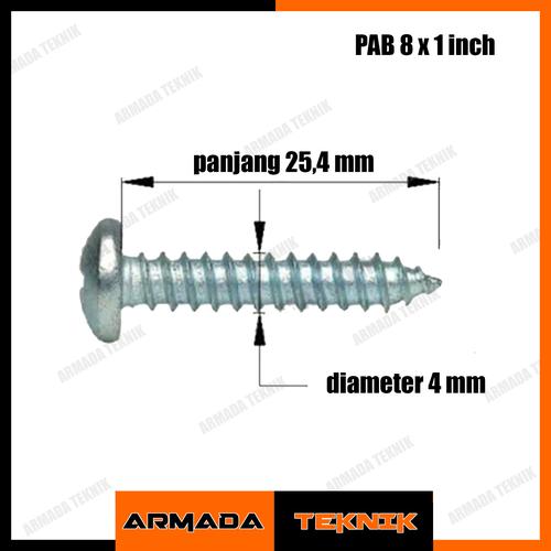 Jual LION Sekrup Skrup PAB 8 x 1 Tapping Screw Panjang 16 mm Kemasan ...