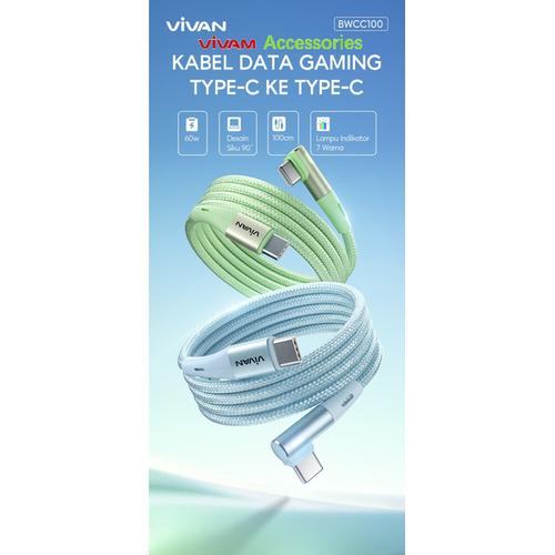 Jual VIVAN BWCC100 Kabel Cable Data Gaming Type C to Type C Fast ...