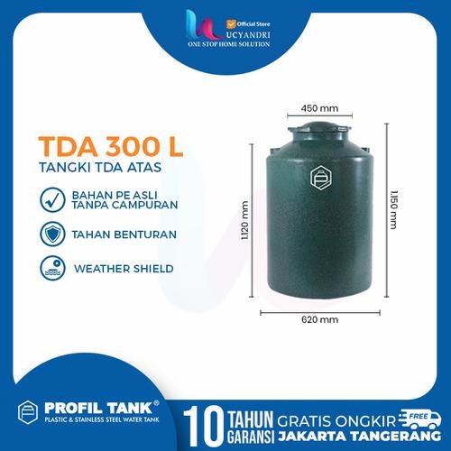 Jual Tangki Air Plastik PROFIL TANK TDA 300 Vol. 300 L - Biru - Kab ...