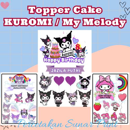 Jual Topper Kuromi Custom Ucapan / Topper Kue Ulang Tahun Kuromi ...