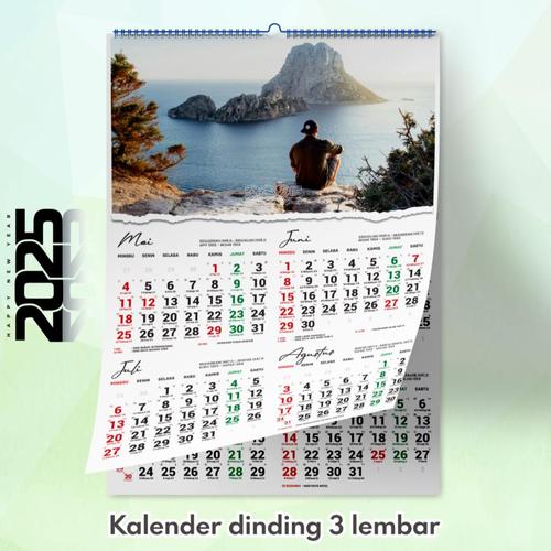 Jual pakai ini syam kalender dinding 2025 lengkap isi 3 lembar custom ...