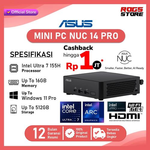 Promo ASUS MINI PC NUC 14 PRO ULTRA 7 155H 16GB 512GB SSD W11PRO - DOS ...