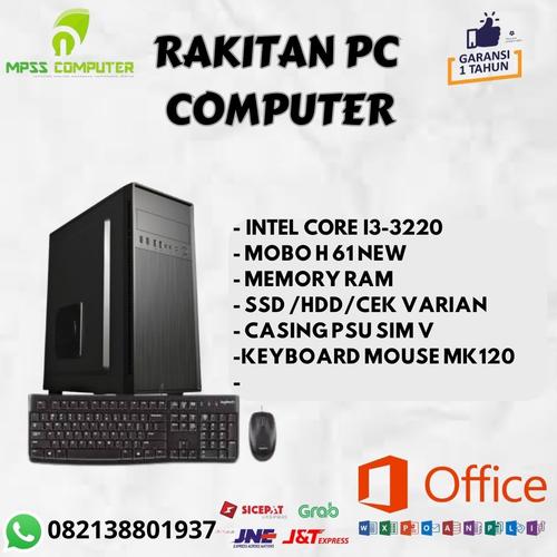 Jual PC Komputer Rakitan Core I3 3220 Siap Pakai (Ram/SSD/HDD Cek Varian) - SSD 512GB, 4GB ...