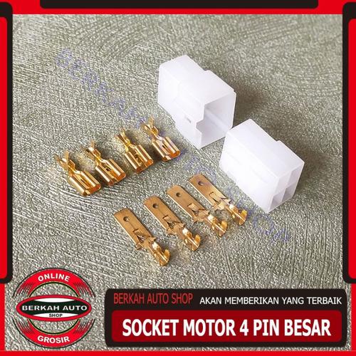 Jual Socket 4 pin besar + skun - soket - konektor motor jual per 100 ...