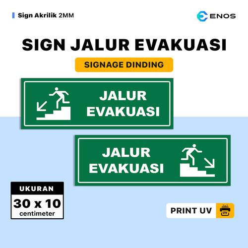 Jual Rambu / Sign Jalur Evakuasi Plat Akrilik 2mm Ukuran 30x10 ...