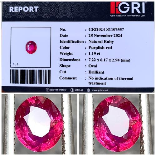 Promo Natural Ruby No Heat 1.19 cts. CLEAN, SUPER NICE COLOR - Jakarta ...