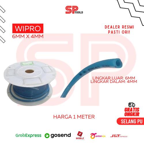 Jual SELANG ANGIN PNEUMATIC TEKANAN TINGGI / SELANG PU 6MM X 4MM BIRU ...