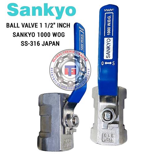 Jual Ball Valve 1 1/2" Sankyo Japan Stainless Steel SS-316 1000 Wog- Ball Valve 11/2"- Ball ...