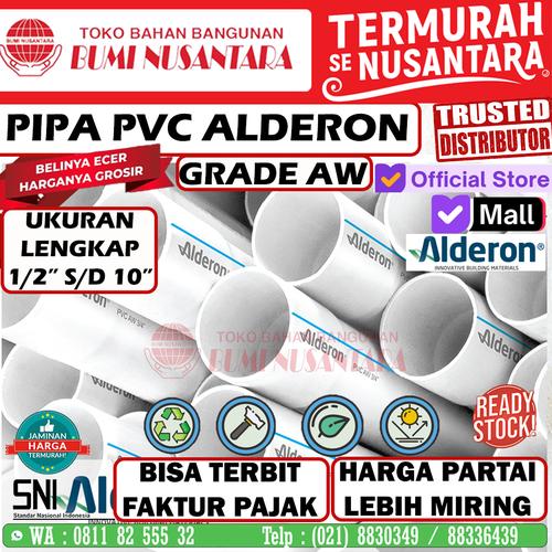 Jual Pipa uPVC Alderon AW Semua Ukuran 1/2" 3/4 1 1/4" 1 1/2" 3" 4" 5 ...