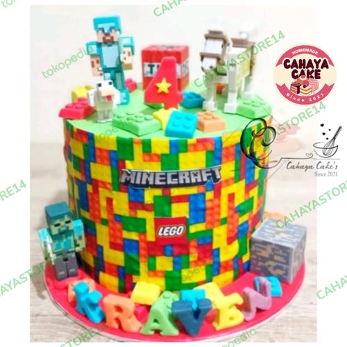 Jual Edible Print Cake / Kue Ulang Tahun Minecraft / Minecraft Cake ...