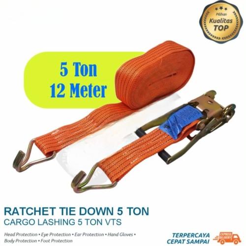 Jual VTS Ratchet Tie Down 5 Ton x 12 M / Gargo Lashing Pengikat Barang ...