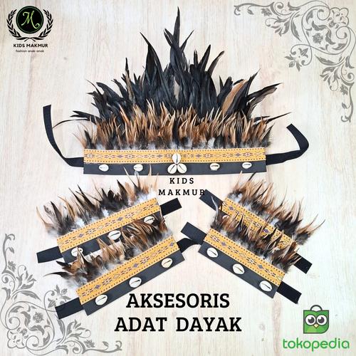 Jual Topi adat dayak etnik dayak topi bulu dayak aksesoris kepala bulu ...