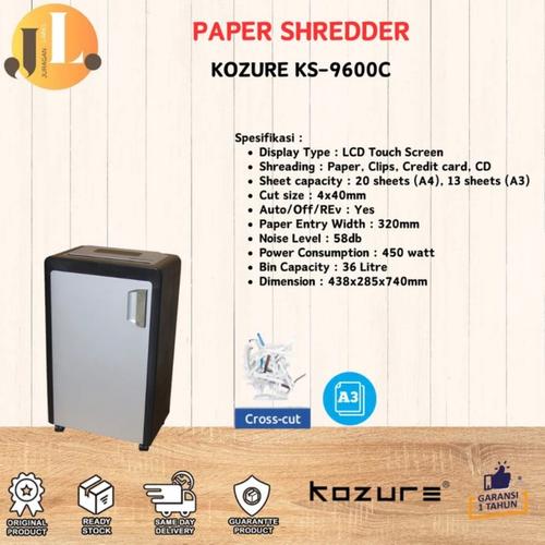 Jual Mesin penghancur kertas KOZURE 9600C / Paper shredder Besar KOZURE ...