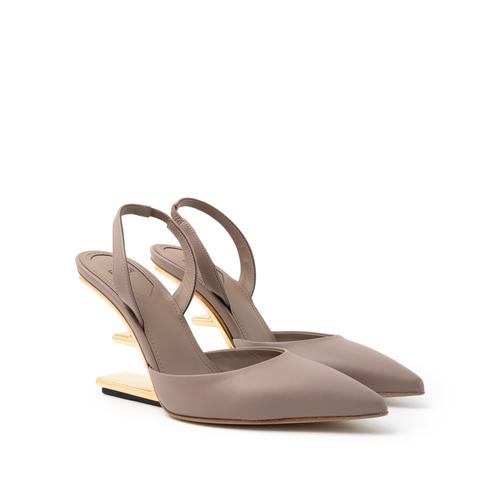Promo FENDI Fendi first 95mm slingback calf leather - White, 36 Cicil 0 ...