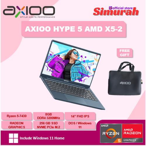 Promo AXIOO HYPE 5 AMD X5-2 RYZEN 5 7430 8GB 256GB W11 14.0FHD IPS BLU ...