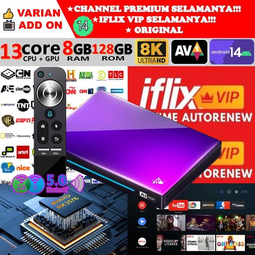 Promo STB Android 14 Ram 8GB Rom 128GB 8/128 TV Box Unlock Full Channel ...