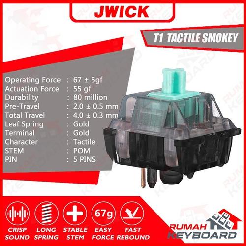Jual SWITCH - JWK - JWICK - T1 SMOKEY - 5 PIN - 67g - TACTILE - PCB ...