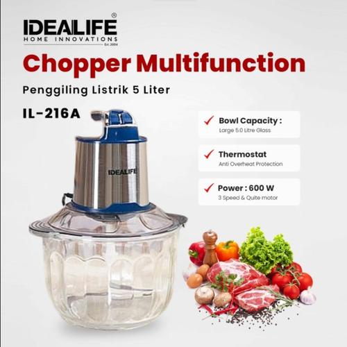 Jual IDEALIFE Electric Chopper 5 Liter IL-216A Mesin Pencacah Sayuran ...