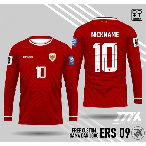 Jual jersey timnas indonesia fullpatch printing lengan panjang bahan ...