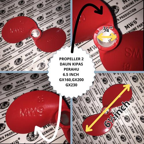 Jual GX160 GX200 GX220 GX230 6,5INCH 6.5" LUBANG AS 3/4" PROPELLER ...