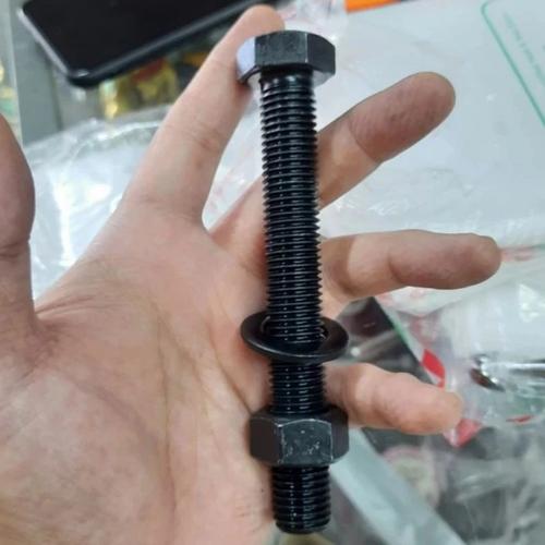 Jual Baut Mur Baja M16 x 150 Full Drat Kunci 24 Baja Hitam 8.8 Hex Bolt Nut HTB 8.8 - Jakarta ...