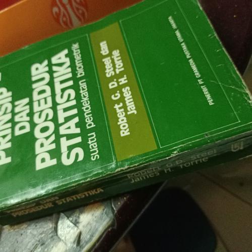 Jual PRINSIP DAN PROSEDUR STATISTIKA Robert G D Steel dan James H Torrie.penerbit p t Gramedia ...