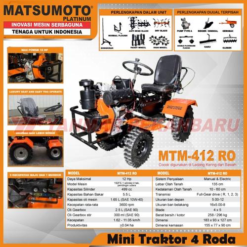 Jual Traktor Mini 4 Roda Ladang Kering dan Sawah MATSUMOTO MTM 412 RO ...