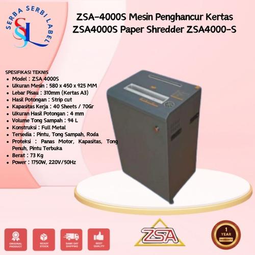 Jual ZSA-4000S ZSA 3100C Mesin Penghancur Kertas ZSA4000S Paper ...