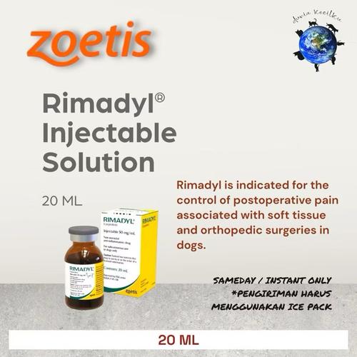 Jual Rimadyl Injectable Solution 20 ML For Dogs - Anti Inflamasi ...