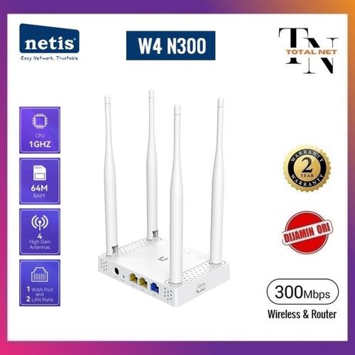 Jual NETIS W4 N300 Wireless Router 300Mbps 4 Antena - Jakarta Pusat ...