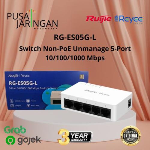 Jual RG-ES05G RUIJIE REYEE 5 PORT GIGABIT PLASTIC CASE UNMANAGED SWITCH ...