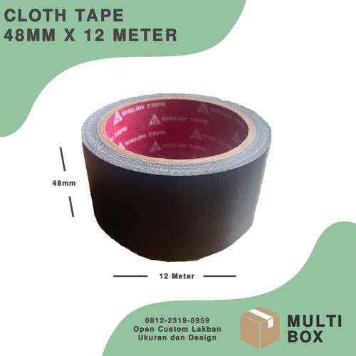 Promo Cloth Tape Lakban Kain Hitam 2 inch 48MM X 12 Meter Shujin Tape ...