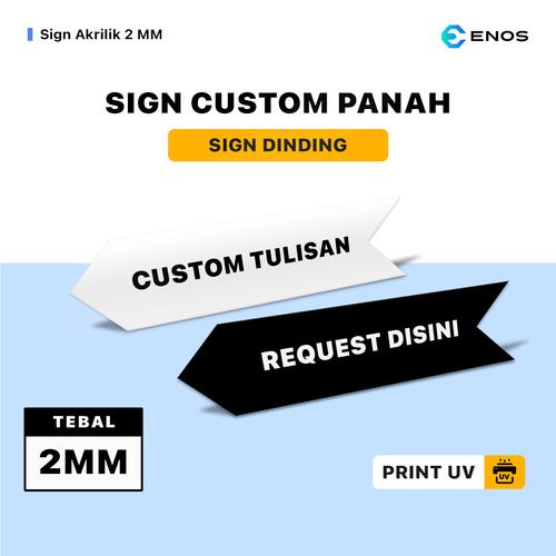 Jual Custom Tulisan Arah Panah Papan Sign Board Akrilik Print Label ...