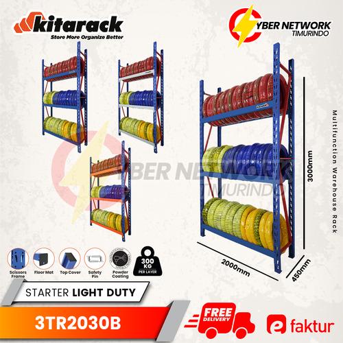 Jual 3TR2030 / Tire Rack frame Biru 3 Layer Series Rak Besi Display ...