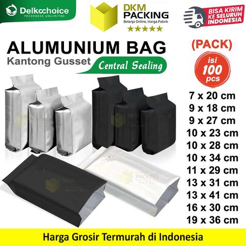 Jual (PACK) Kantong Aluminium Bag Gusset CENTRAL SEALING Kemasan VALVE ...