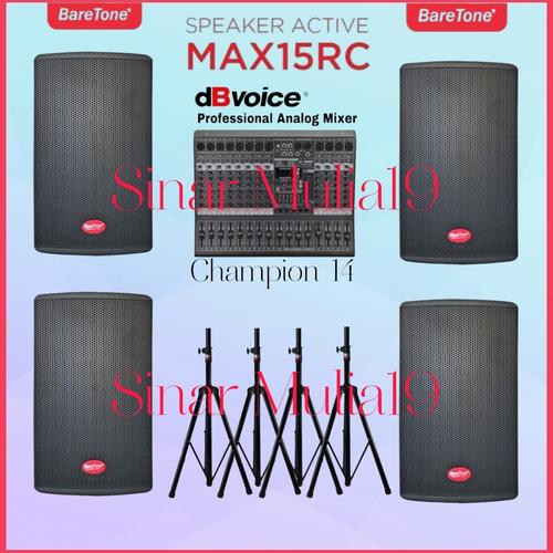 Jual Paket sound system 4 unit speaker aktif 15 inch baretone max15rc mixer dbvoice champion 4 ...