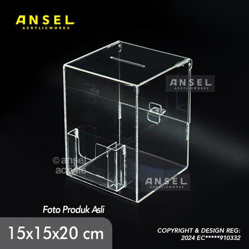 Promo Kotak Amal Akrilik dengan Kantong - Acrylic Saran Donasi Pocket ...