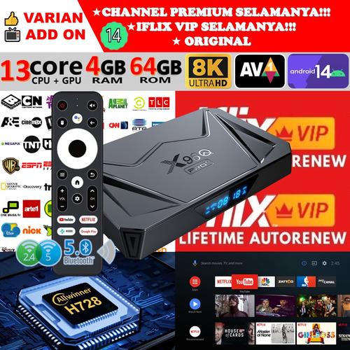 Promo Smart TV Box Android 14 X96Q PRO MAX Voice Remote Ram 4GB Rom 64GB 4/64 8K Allwinner H728 ...