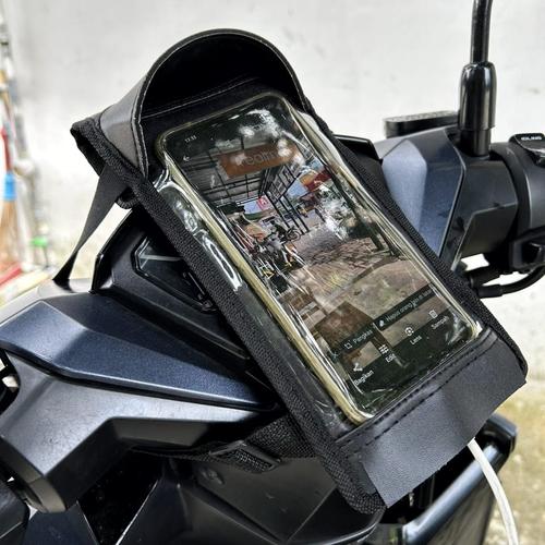 Jual holder hp sepeda motor cocok buat ojol - tas hp motor - Bahan D600, TanpaLubang Cas - Kab ...
