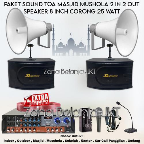 Jual Paket Sound System Toa Masjid Mushola 2 In 2 Out Corong Toa 25 Watt 2 Speaker Indoor 8 Inch ...